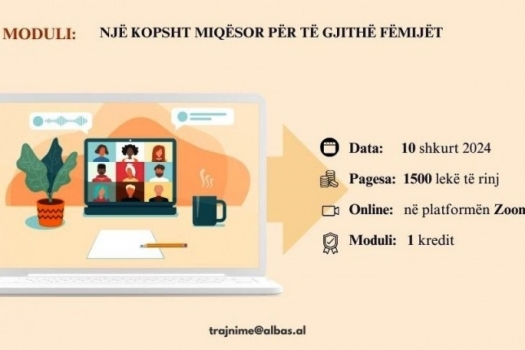 QTPA, trajnim online më 10 shkurt për modulin: “Një kopsht miqësor për të gjithë fëmijët ...