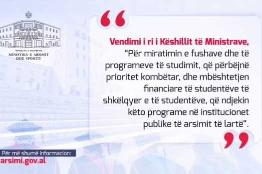 Vendimi i Qeverisë për mbështetjen e studentëve për degët prioritare ...